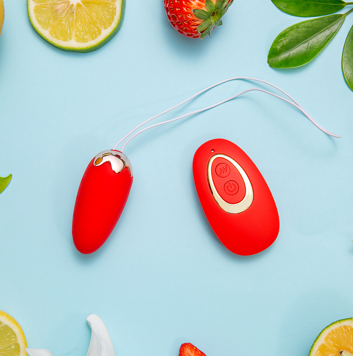 SHORTCAKE Rechargeable 20-Function Strawberry Silicone Remote Control ...