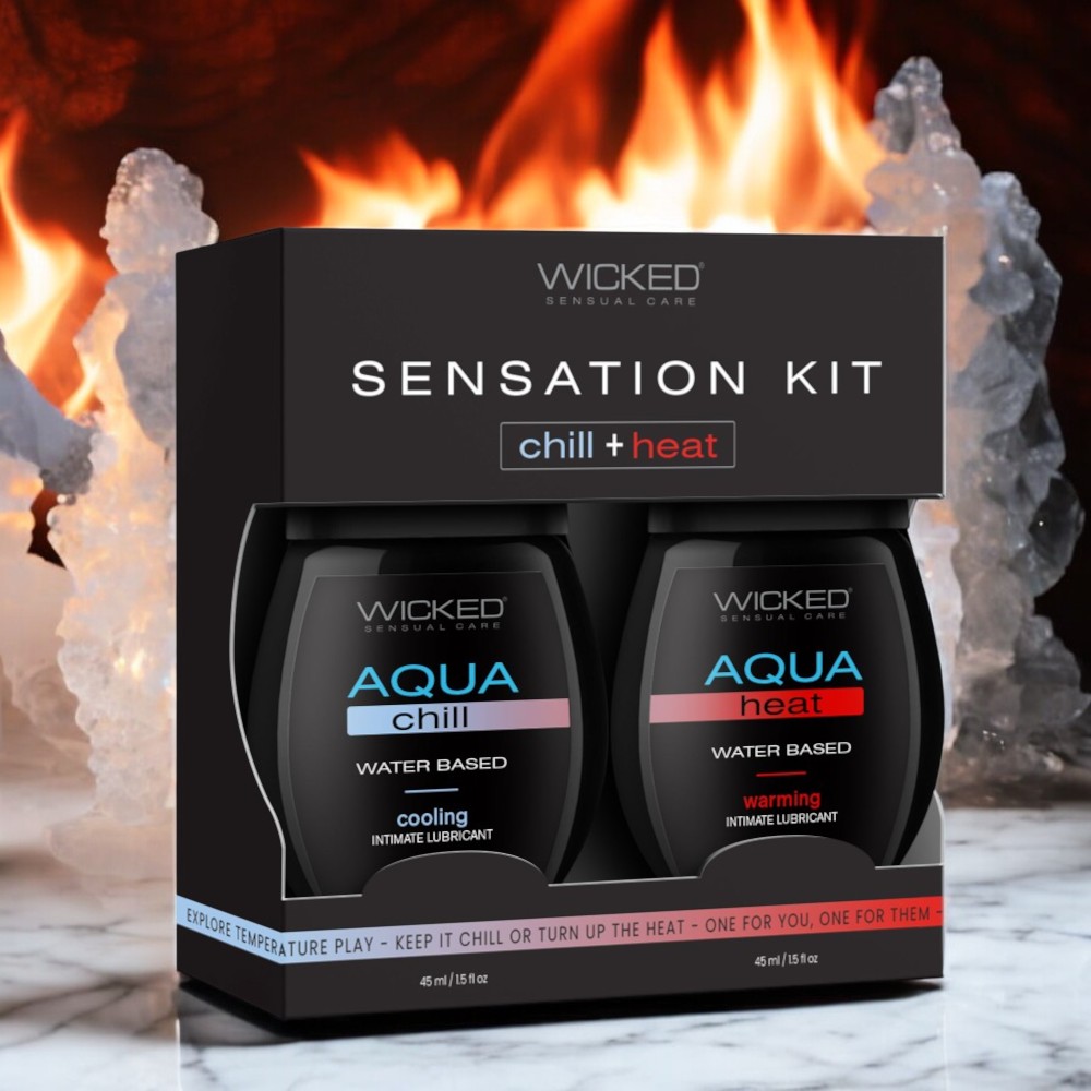 Sensation Kit Aqua Heat + Chill Water Based Warming & Cooling Lube Set ...